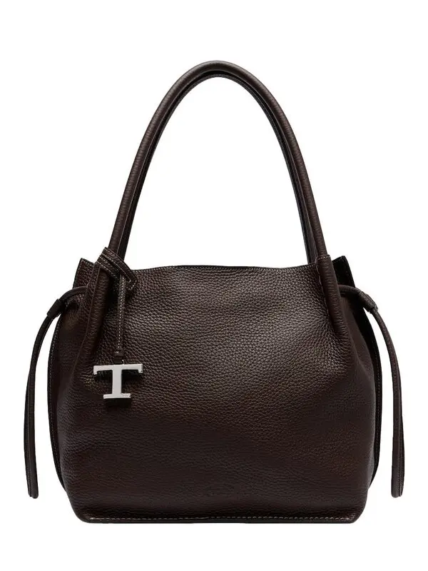 TOD'S Buz Medium Leather Bucket Bag - Brown