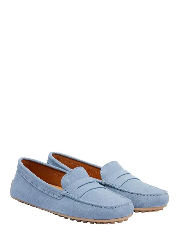 TOD'S Gommino Suede Driving Shoes - Blue