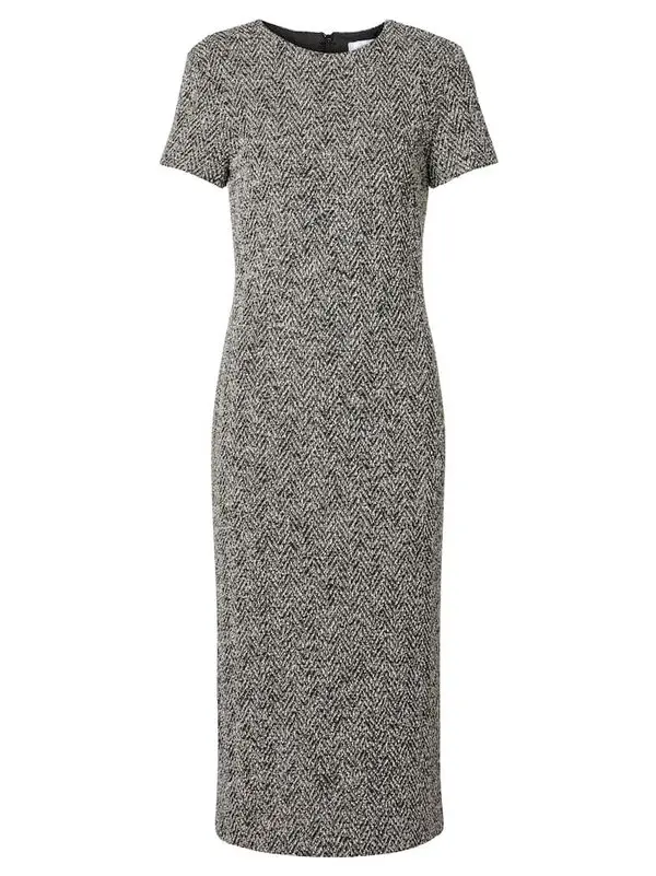 Max Mara Giugno Cotton And Wool-blend Midi Dress - Grey