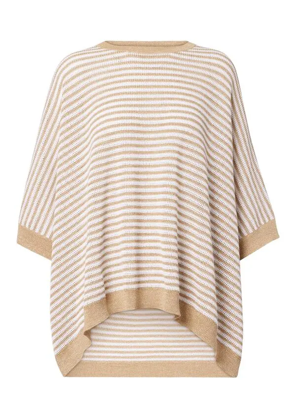 Brunello Cucinelli Knitted Striped Top - Gold