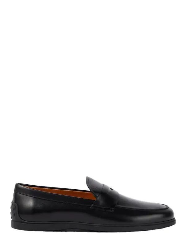TOD'S Leather Penny Loafers - Black