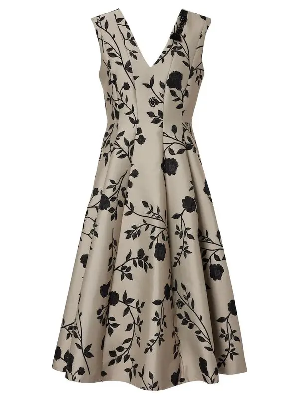 Max Mara Clea Floral Midi Dress - Beige