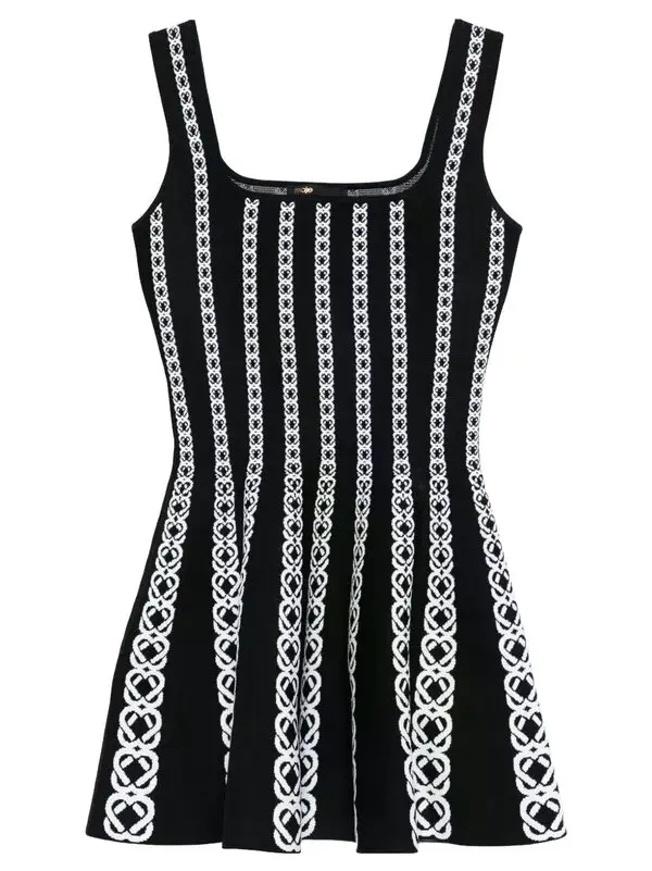 Maje Jacquard Knitted Mini Dress - Black