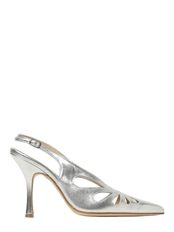 ANNA F. Pointed Toe Slingback Pumps - Grey