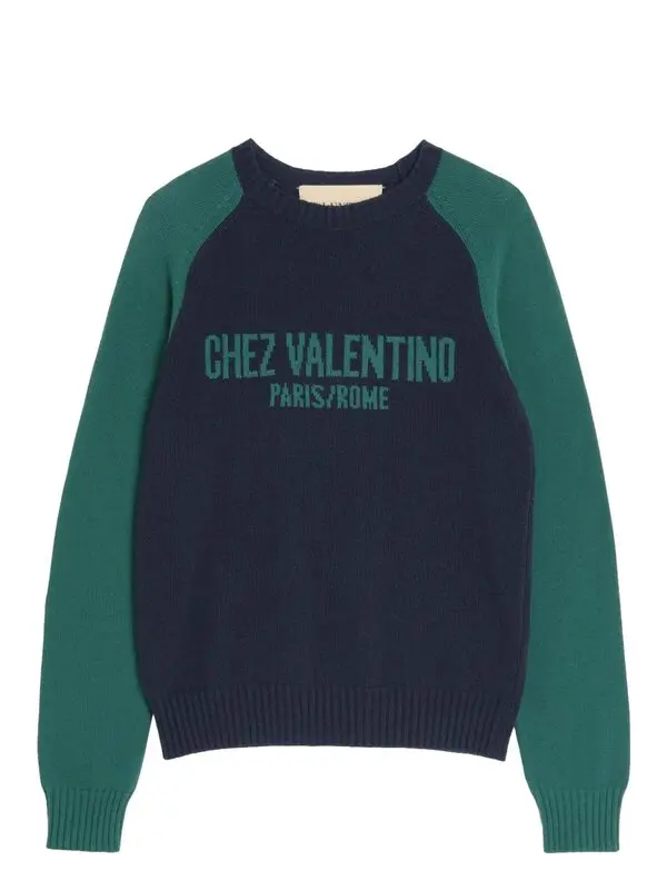 Valentino Garavani Intarsia Knit Sweater - Blue