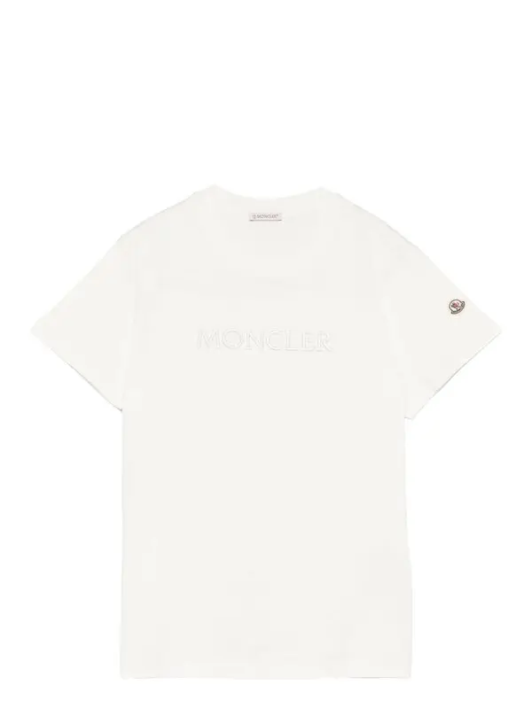 Moncler Logo Cotton T-shirt - Ivory