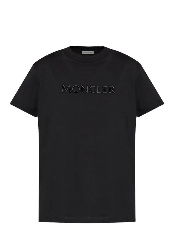 Moncler Logo Cotton T-shirt - Black