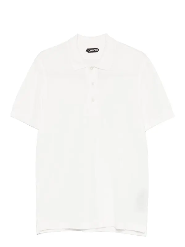 TOM FORD Lyocell Piquet Polo Shirt - White
