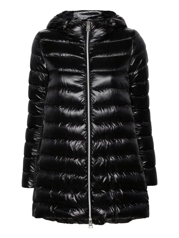 Herno A-shape Midi Down Jacket - Black