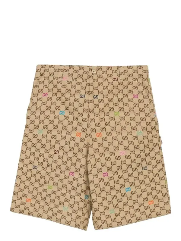 Gucci Gg Canvas Bermuda Shorts - Camel