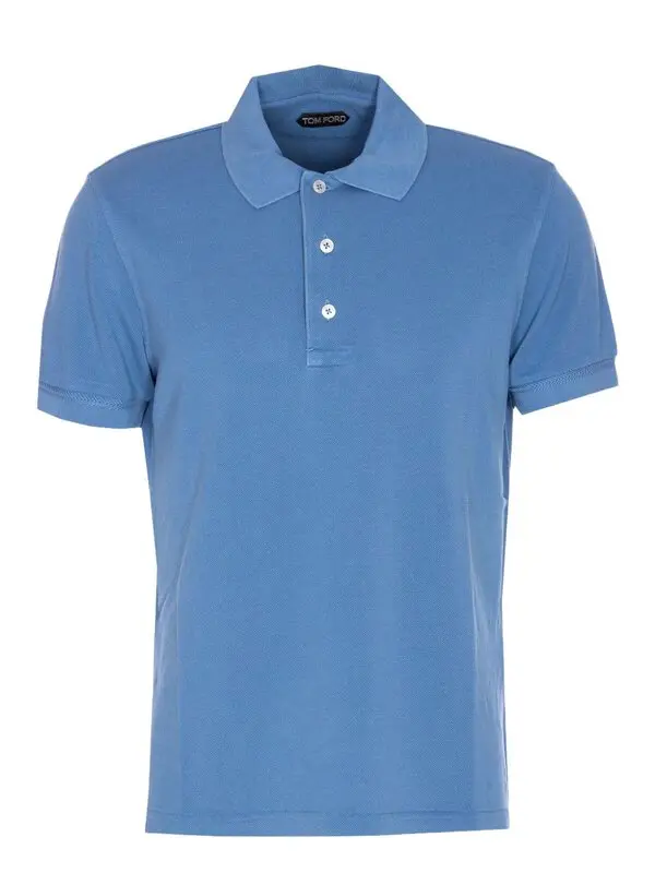 TOM FORD Lyocell Piquet Polo Shirt - Clear Blue