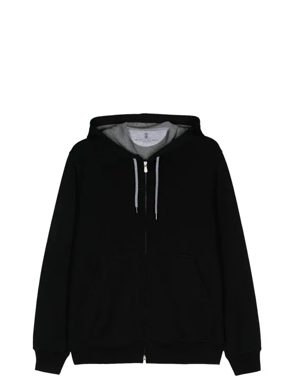 Brunello Cucinelli Zipped Cotton-blend Hoodie - Black