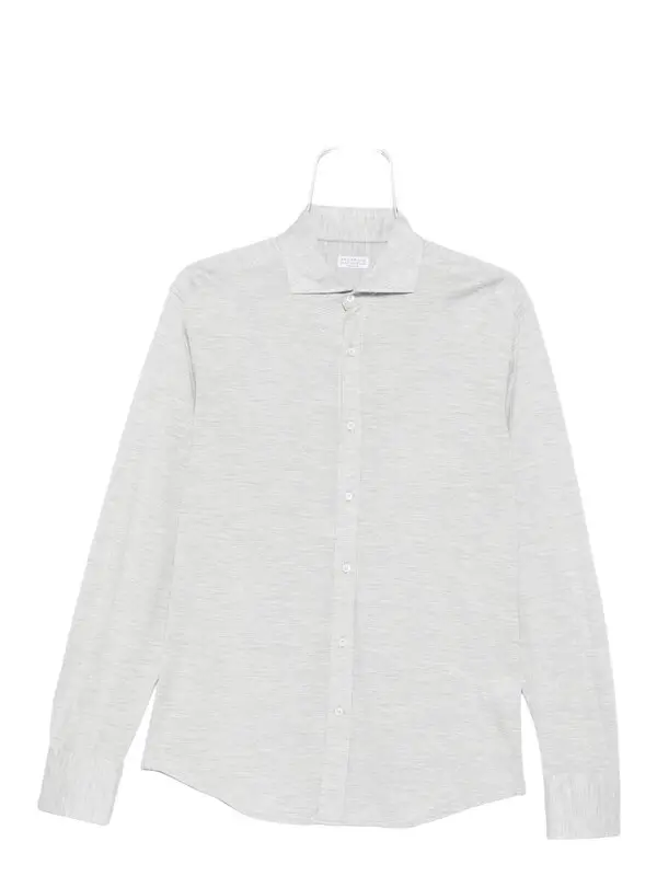 Brunello Cucinelli Silk And Cotton Blend Shirt - Light Grey