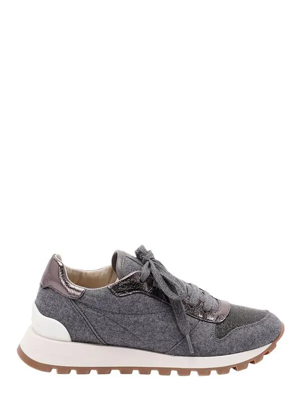 Brunello Cucinelli Wool Sneakers - Grey