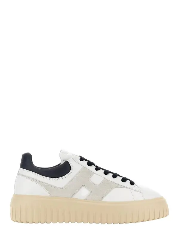 HOGAN PRE Striped Leather Sneakers - White