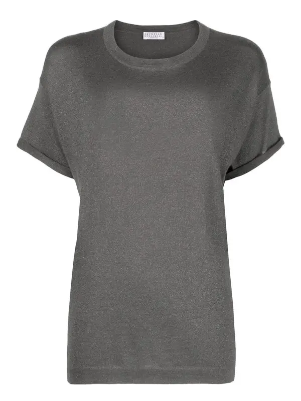 Brunello Cucinelli Cashmere And Silk T-shirt - Grey