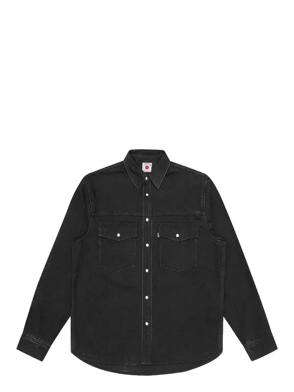 ICECREAM Running Dog Denim Shirt - Black