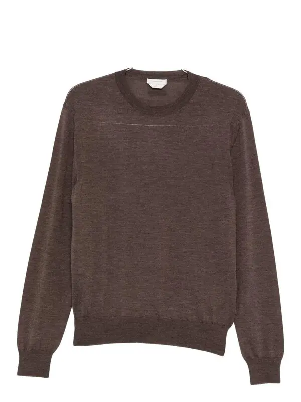 Jacob Cohen Wool And Silk Crewneck Sweater - Brown
