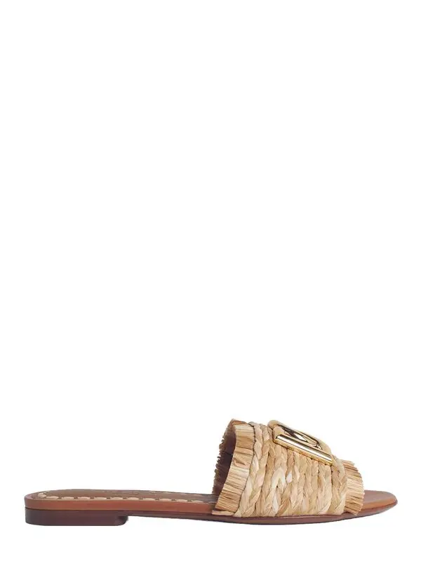 Dolce & Gabbana Raffia Braid Slipper - Beige