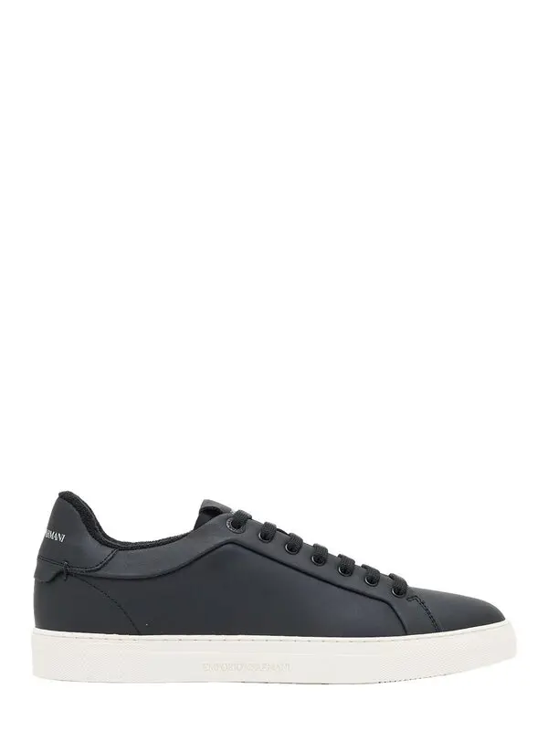 Emporio Armani Leather Low-top Sneakers - Black