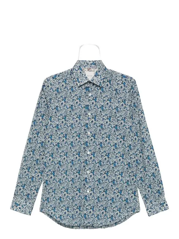 Paul Smith Printed Long Sleeve Shirt - Clear Blue