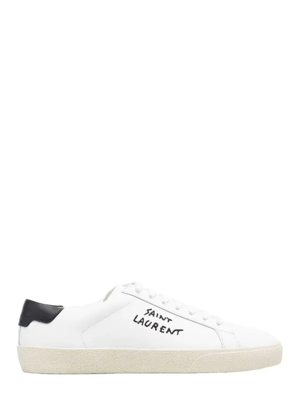 Saint Laurent Court Sl/06 Leather Sneakers - White