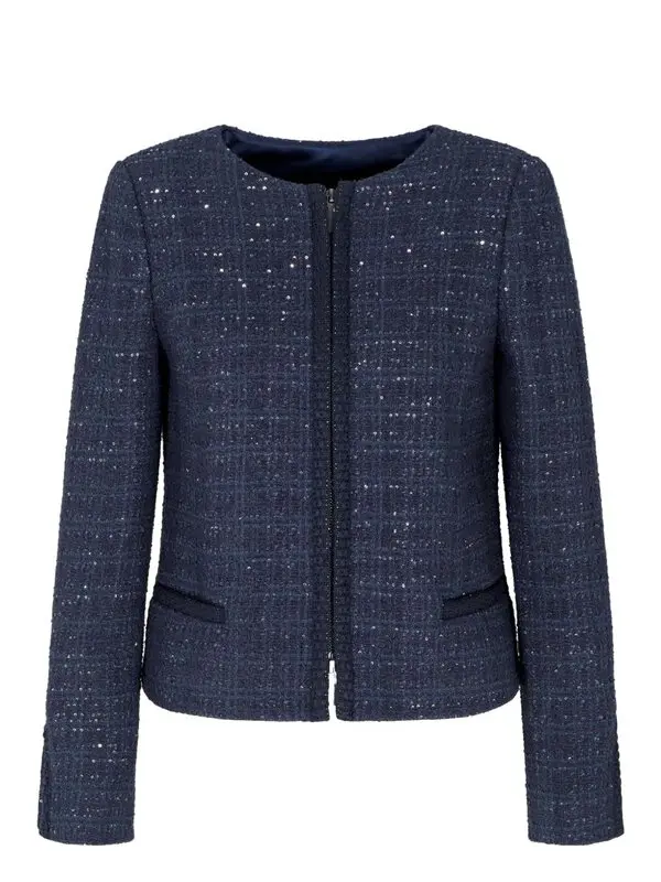 Emporio Armani Wool Blend Blazer - Blue