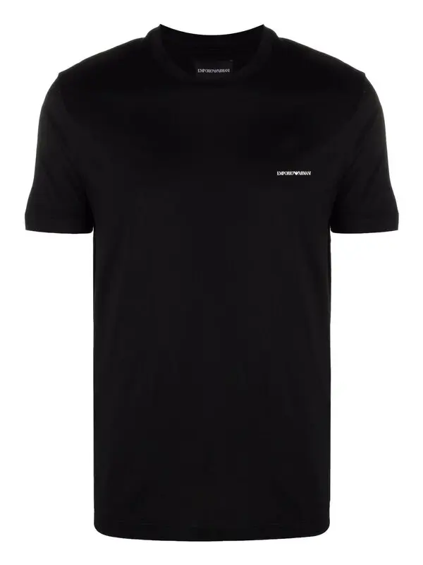 Emporio Armani Logo Cotton Blend T-shirt - Black