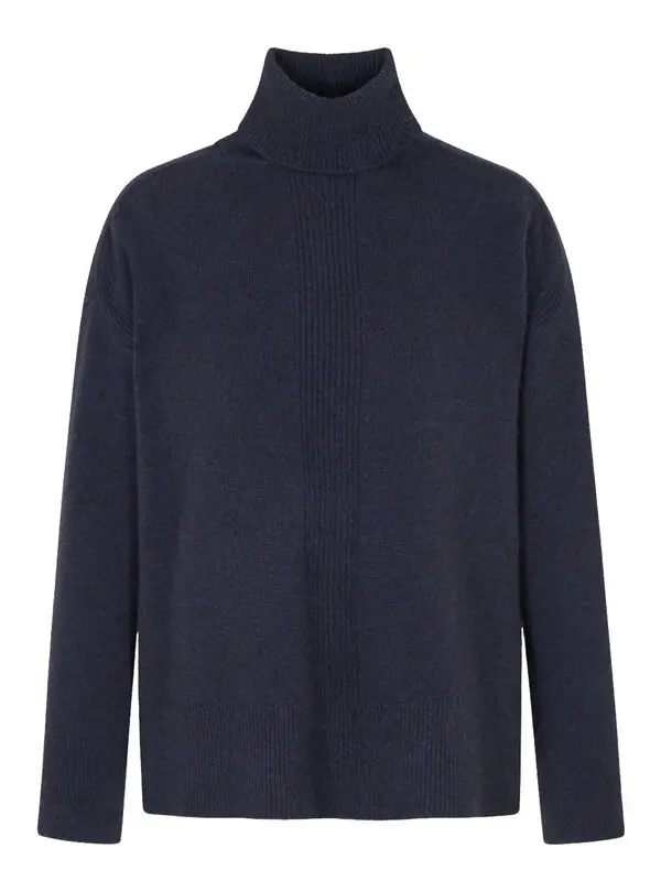 Emporio Armani Wool Turtleneck Sweater - Blue