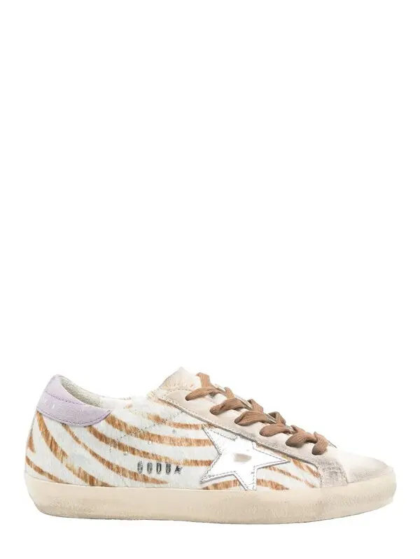 GOLDEN GOOSE Super-star Leather Sneakers - Zebrato