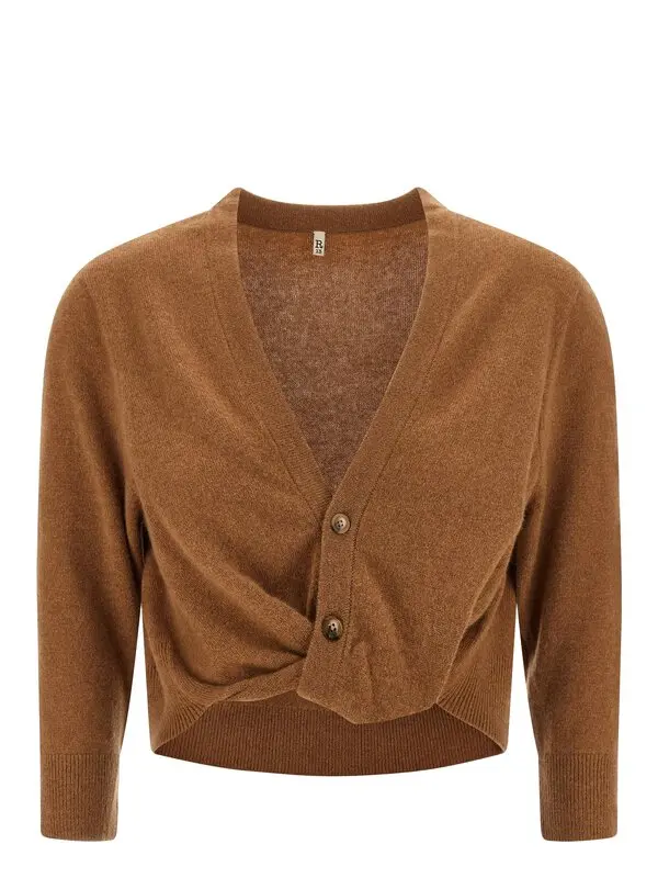 R13 Knot Cashmere Cardigan - Brown