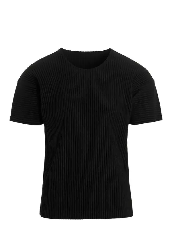 Issey Miyake Pleated T Shirt - Black