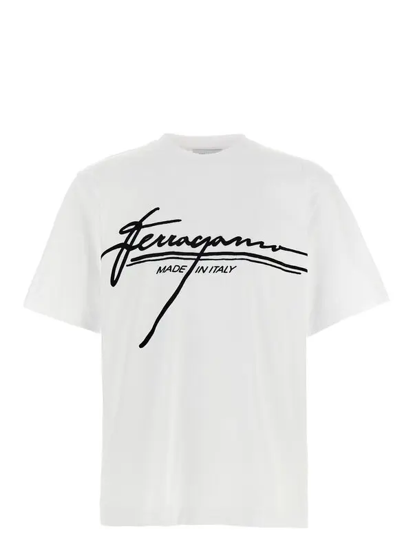 FERRAGAMO Firma' T Shirt - White/black