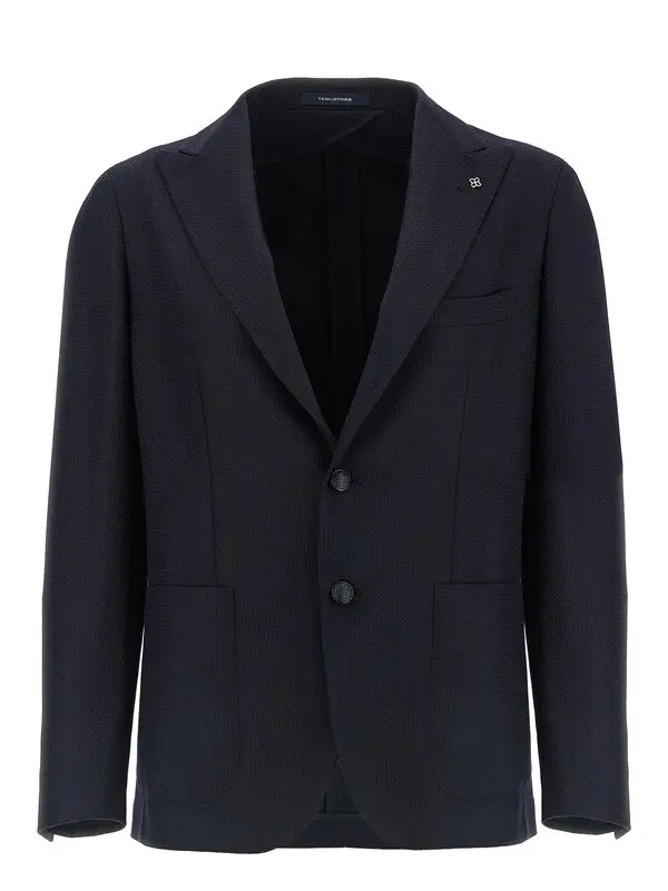 Tagliatore Micro Squares Blazer - Blue
