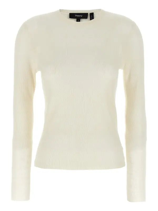 Theory Viscose Linen Sweater - White