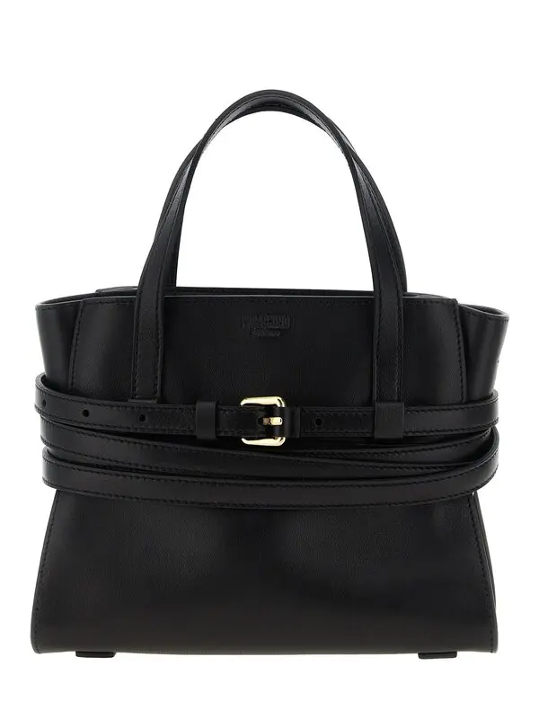 Moschino Small Leather Handbag - Black