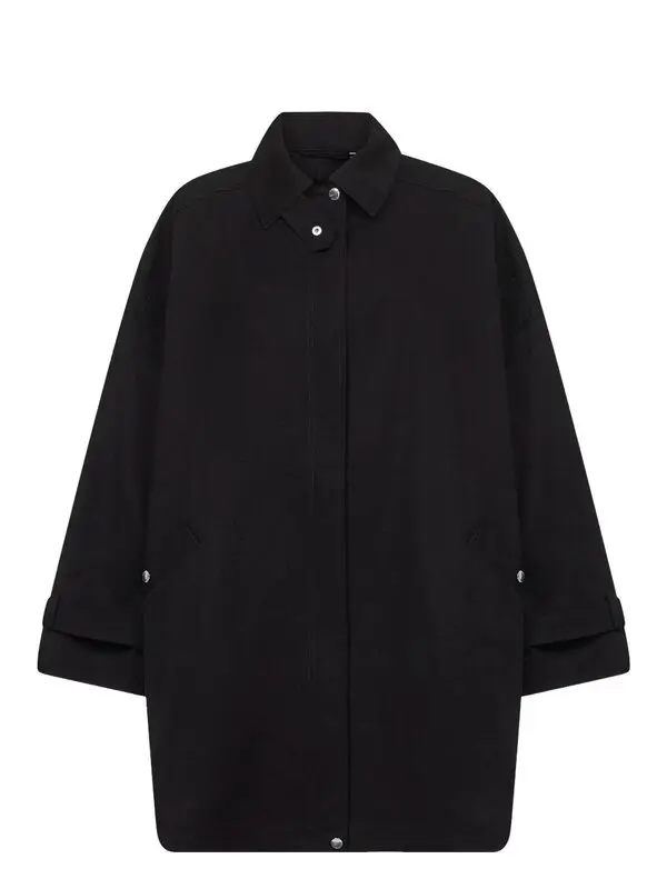 TOTEME Organic Cotton Oversized Trench Coat - Black