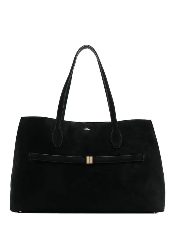 TOTEME Lounge Suede Leather Tote Bag - Black