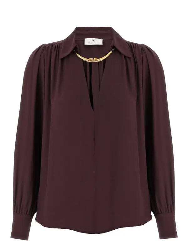 Elisabetta Franchi Necklace Shirt - Purple