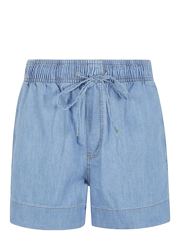 SOSUE Cotton Denim Shorts - Clear Blue