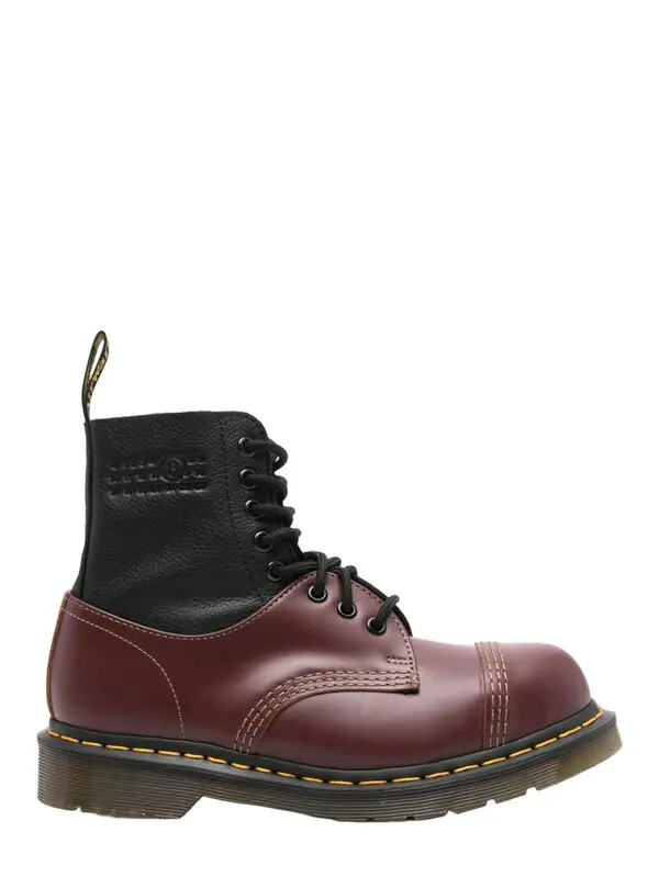 MM6 MAISON MARGIELA X DR. MARTENS Leather Ankle Boots - Bordeaux