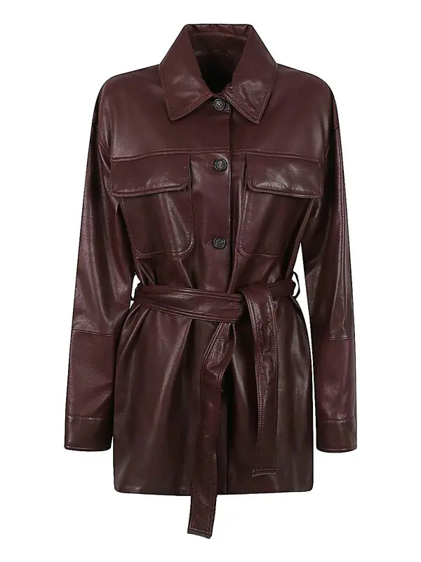 Brunello Cucinelli Leather Jacket - Bordeaux