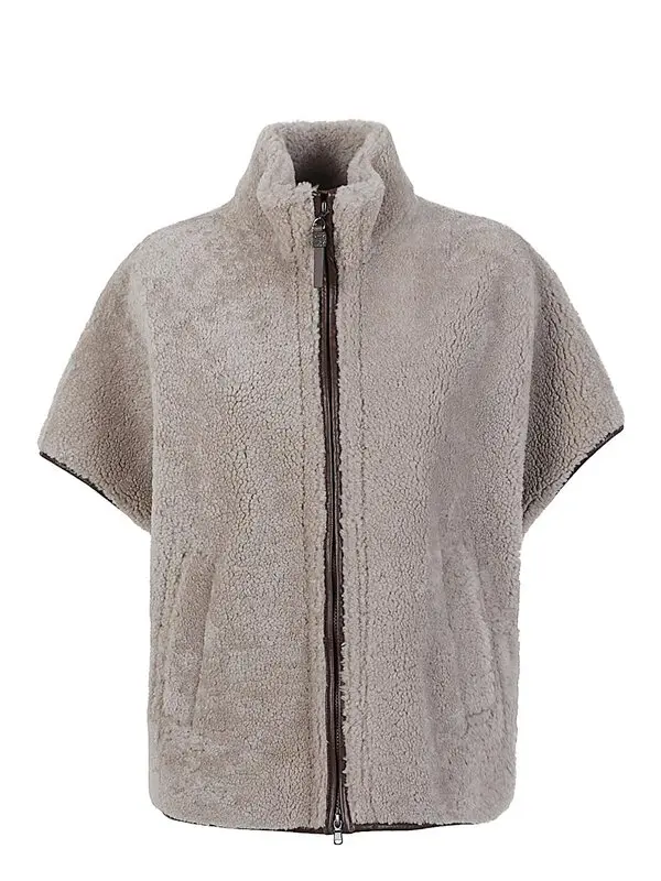 Brunello Cucinelli Zipped Cape - Brown