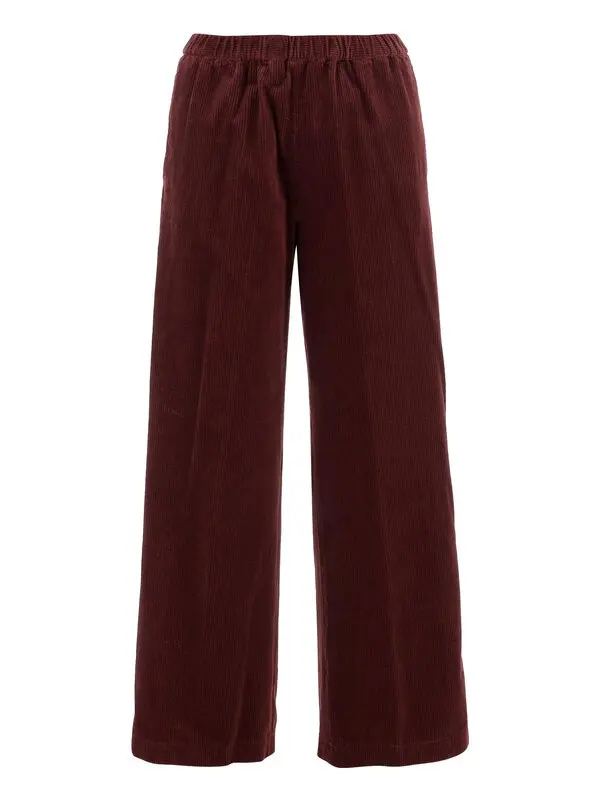Aspesi Cotton Velvet Loose Fit Pants - Red