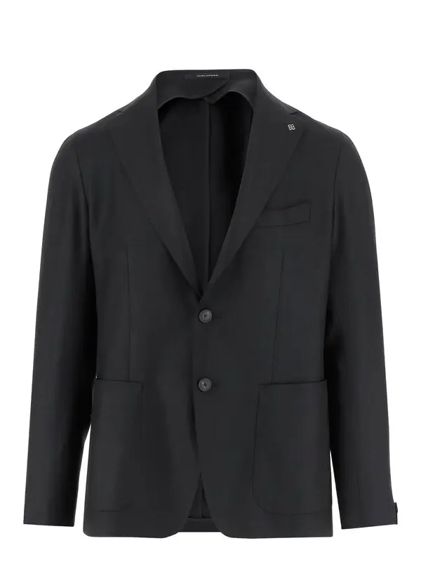 Tagliatore Stretch Wool Single-breasted Jacket - Black