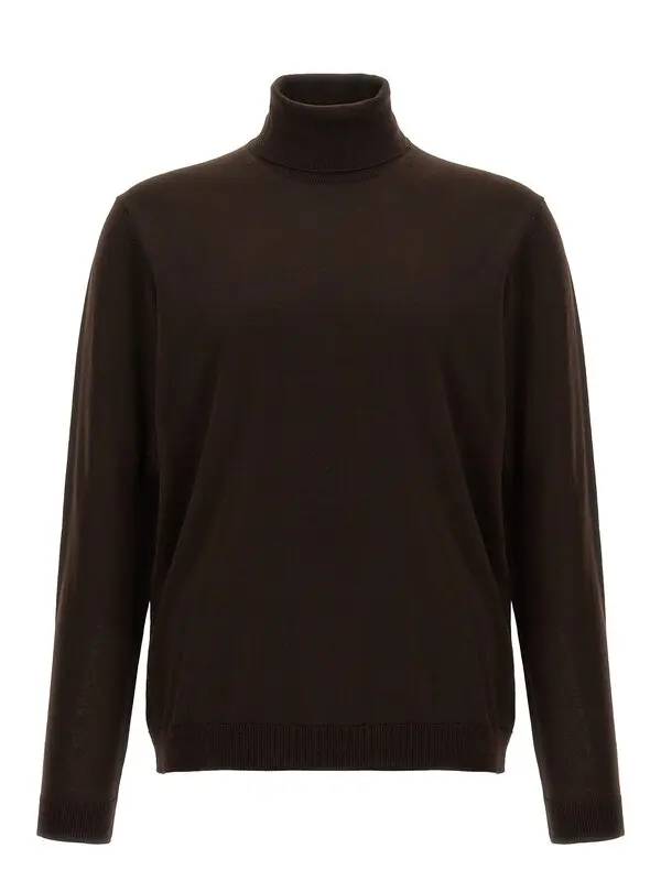 ROBERTO COLLINA Wool Turtleneck Sweater - Brown