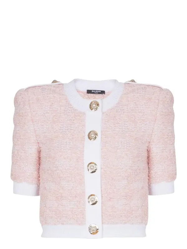 Balmain Tweed Cardigan - Pink
