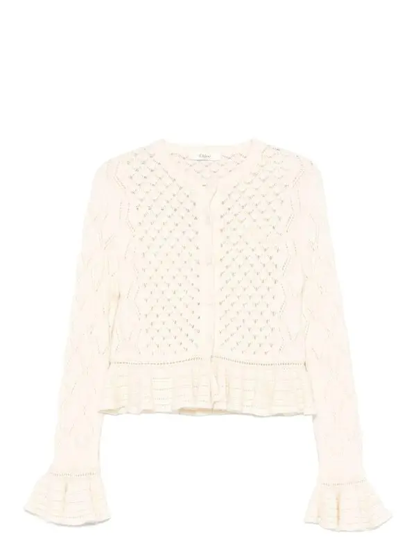 Chloé Wool And Silk Cardigan - White