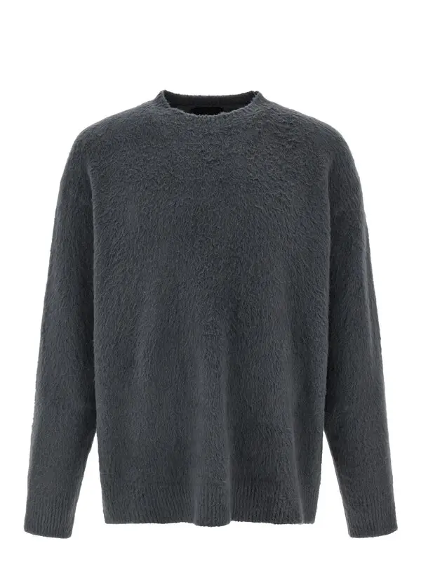 ROBERTO COLLINA Shearling Cotton Sweater - Gray