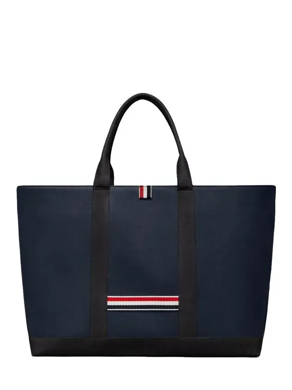 Thom Browne Medium Leather Tote - Blue
